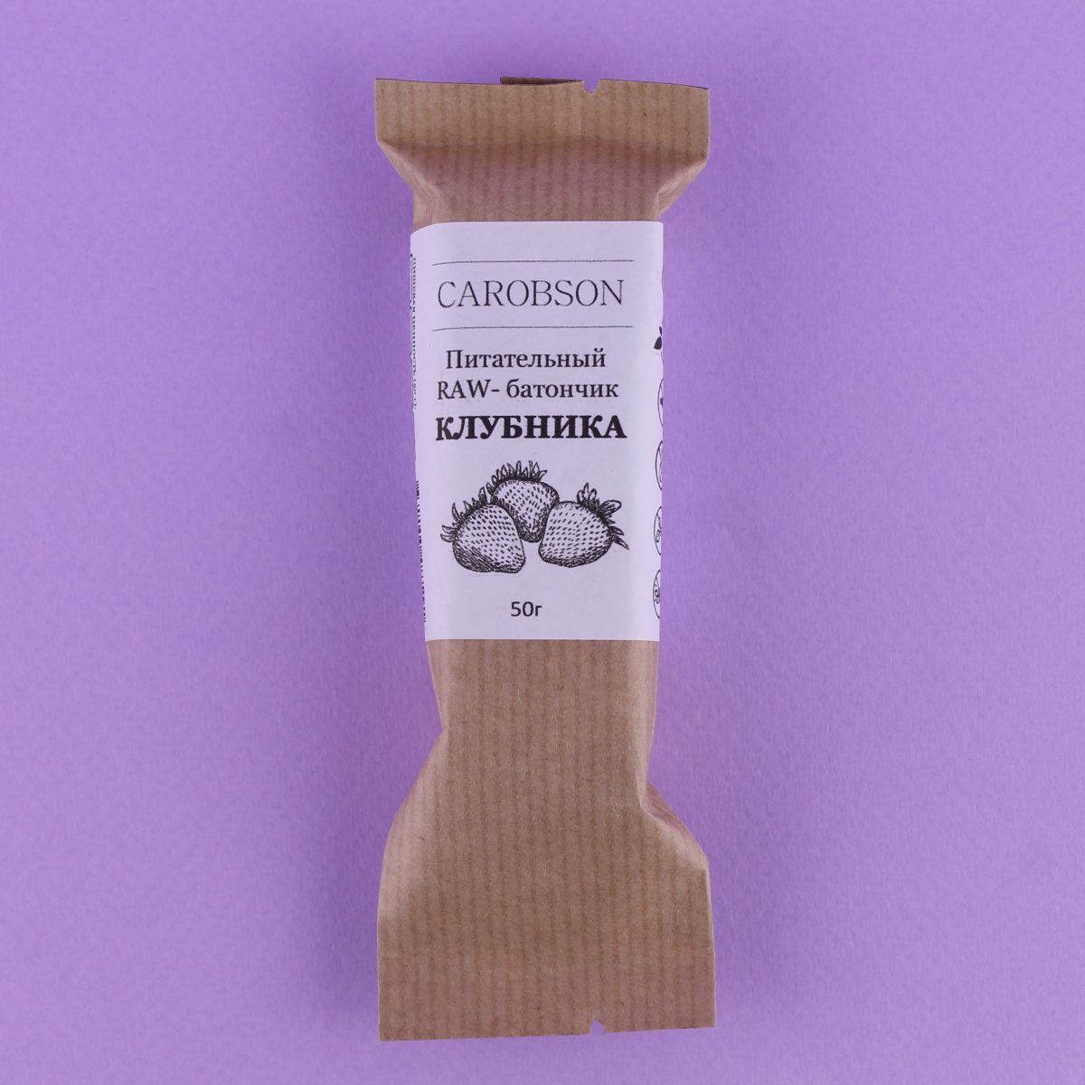 Батончик Клубника, Carobson - B12 VEGAN SHOP
